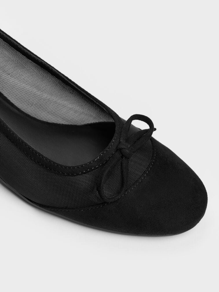 Sepatu Pumps Slingback Bow Mesh Mulligan - Black Textured - CHARLES ...