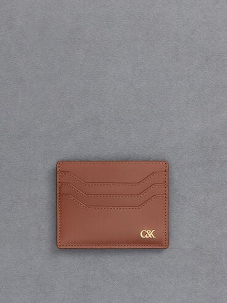Cognac Carli Leather Multi-Slot Card Holder - CHARLES & KEITH ID
