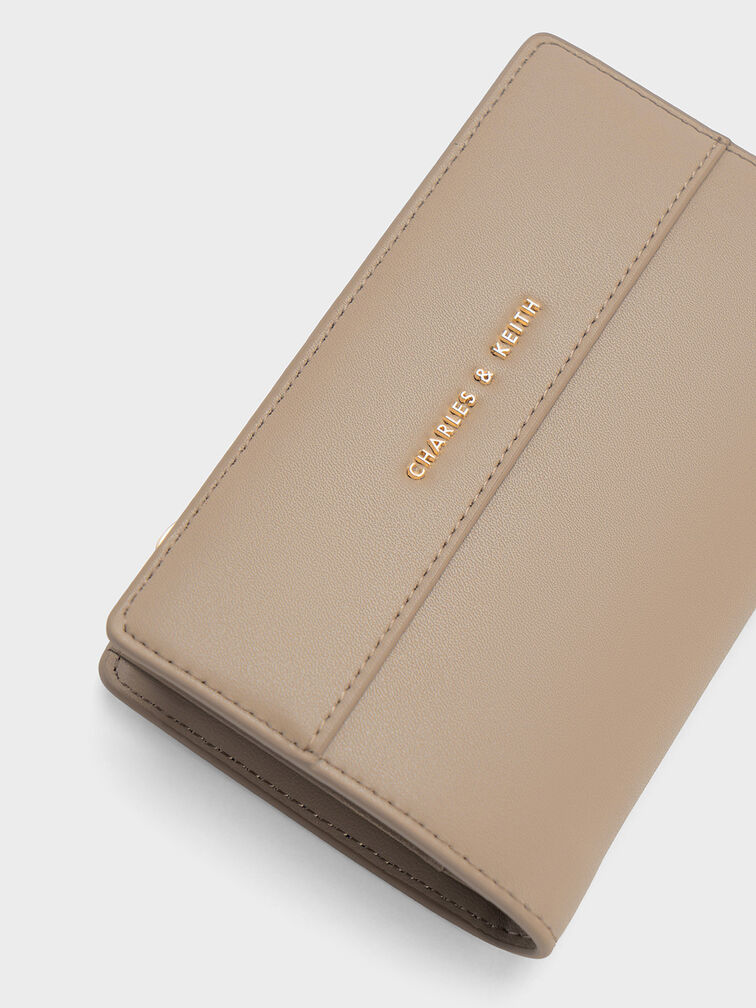 Taupe Dompet Top-Zip Short - CHARLES & KEITH ID