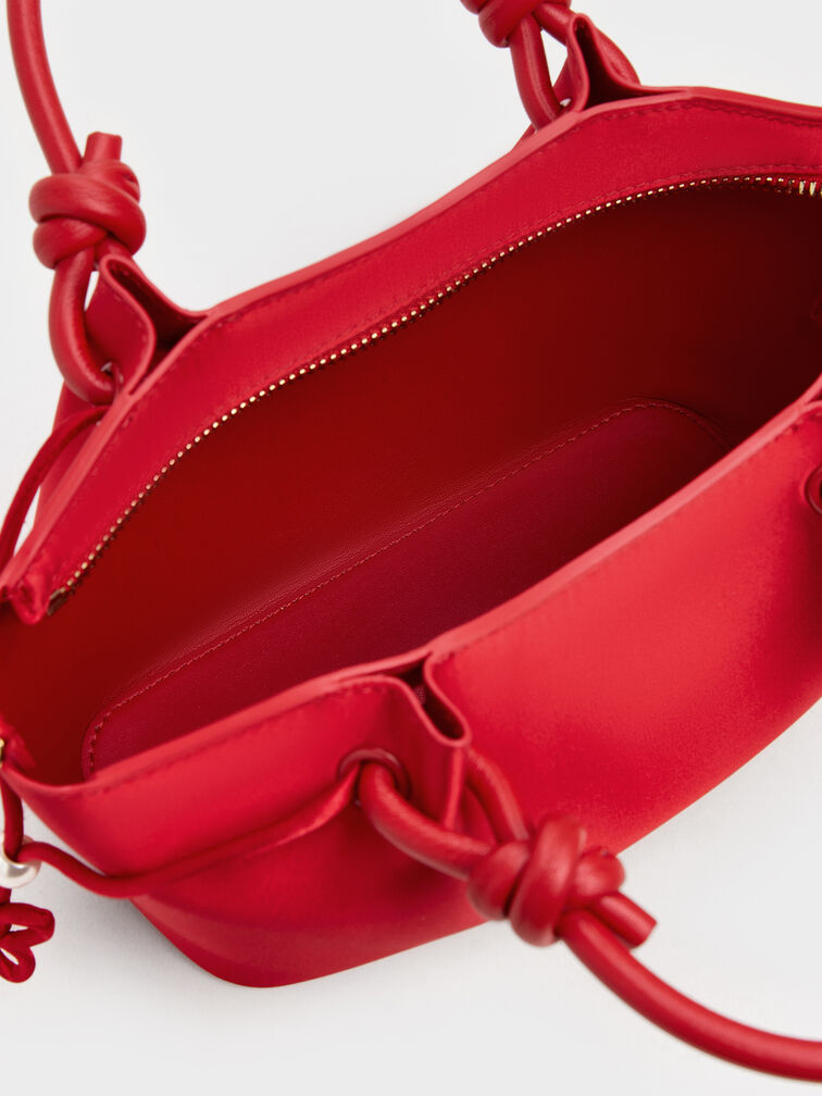 Red Sammie Pearl-Butterfly Knotted-Handle Tote Bag - Red - Bags ...