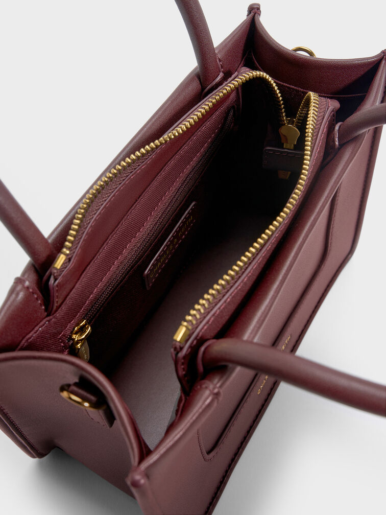 Wineberry Red Mini Daylla Tote Bag - CHARLES & KEITH ID