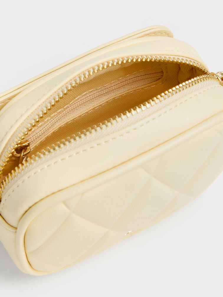 Butter Yellow Arwen Quilted Mini Bag - Butter Yellow - Bags - CHARLES ...