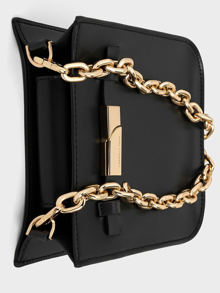 Black Tas Selempang Metallic-Accent Aurelia - CHARLES & KEITH ID