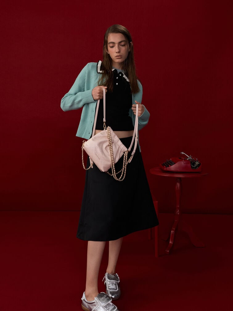 Soft Pink Duo Chain-Handle Two-Way Backpack - Soft Pink - Bags ...