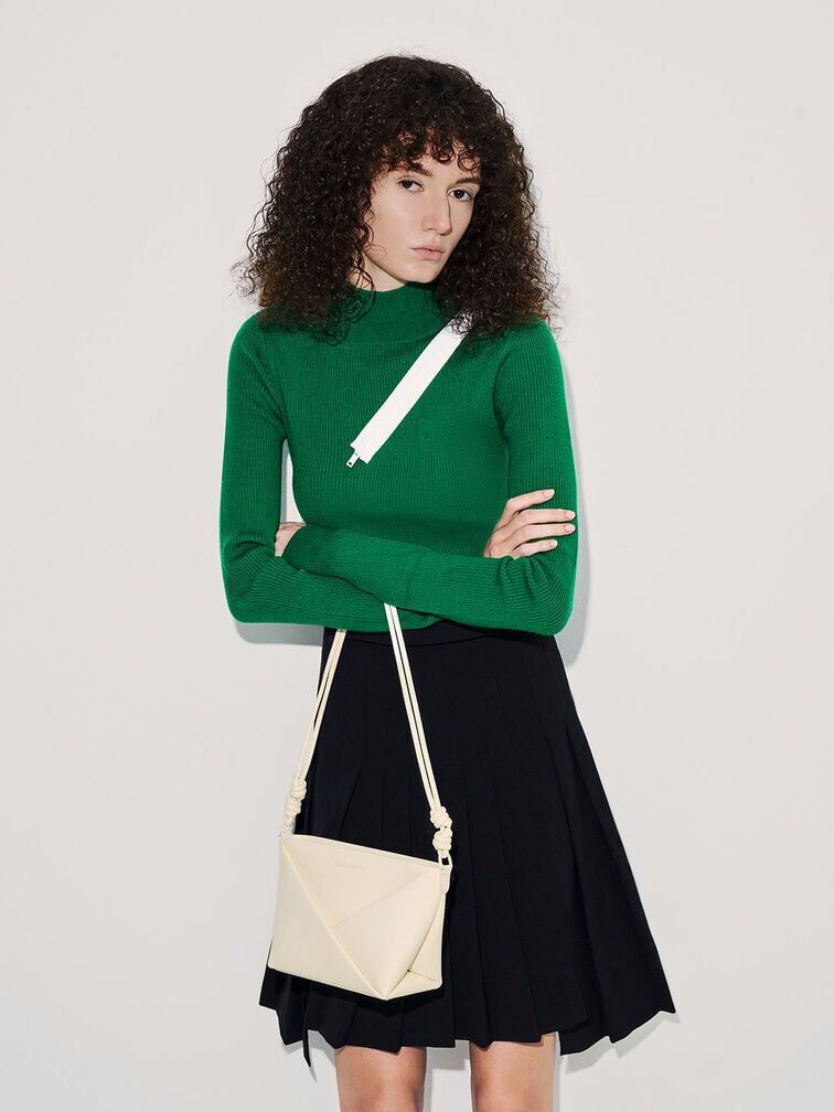 Cream Tas Crossbody Midori Geometric - CHARLES & KEITH ID