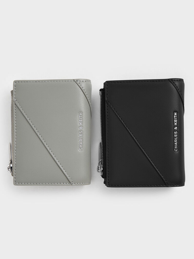 Grey Dompet Stitch-Trim Trin - CHARLES & KEITH ID