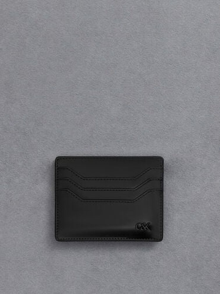 Black Card Holder Multi-Slot Leather - CHARLES & KEITH ID