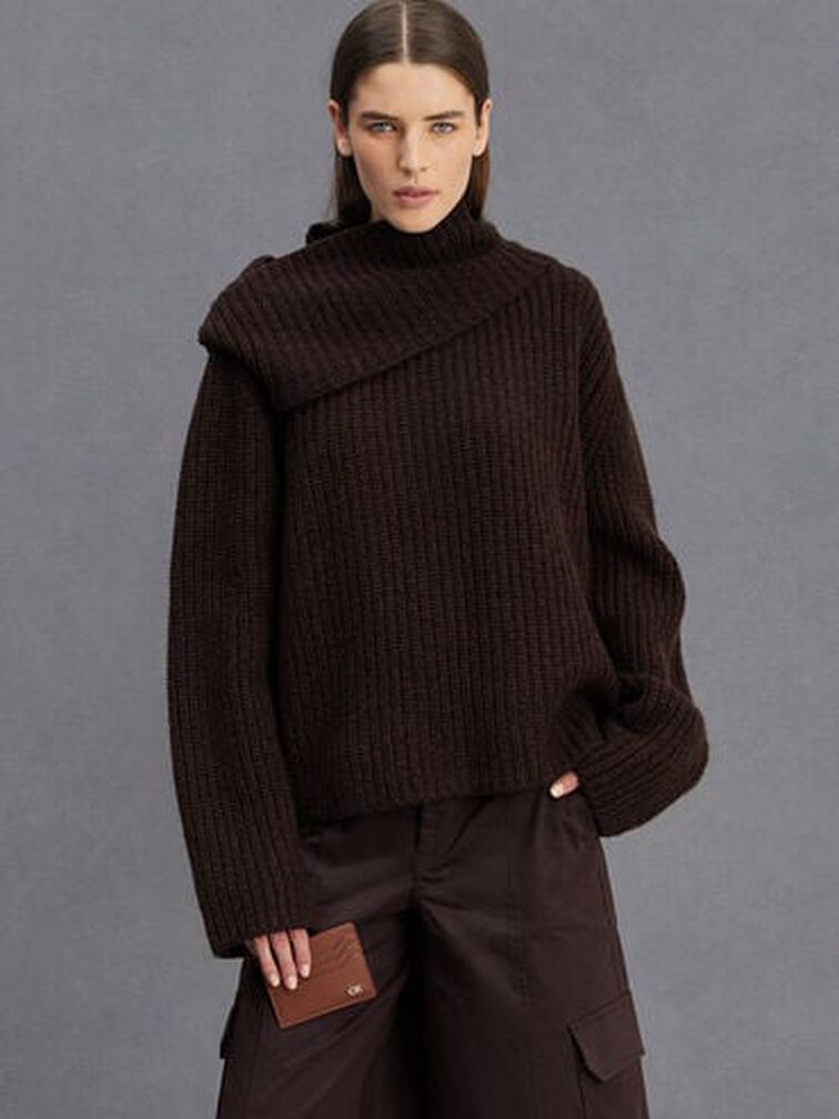 Cognac Carli Leather Multi-Slot Card Holder - CHARLES & KEITH ID