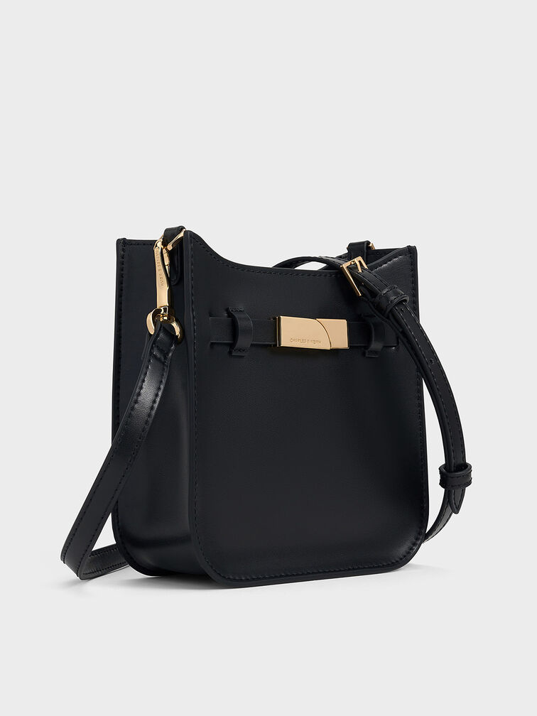 Black Tas Selempang Metallic-Accent Aurelia - CHARLES & KEITH ID