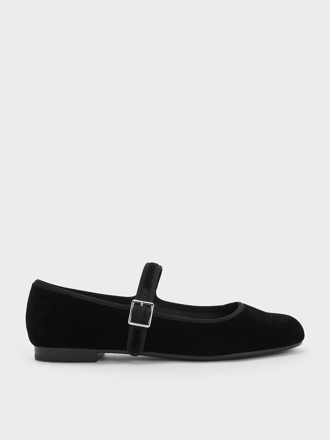 Black2 Sepatu Flats Mary Janet Velvet Buckled - Black2 - Sepatu ...