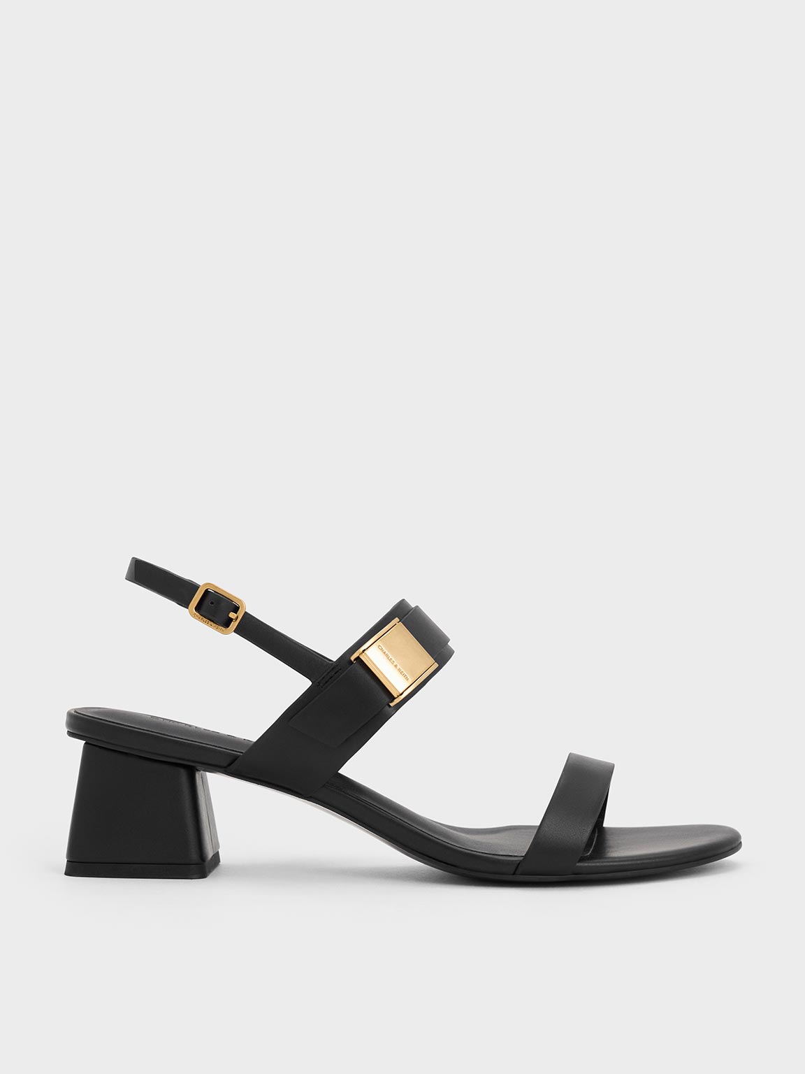 Sandal Heeled Double-Strap Yvette - Black - CHARLES & KEITH ID