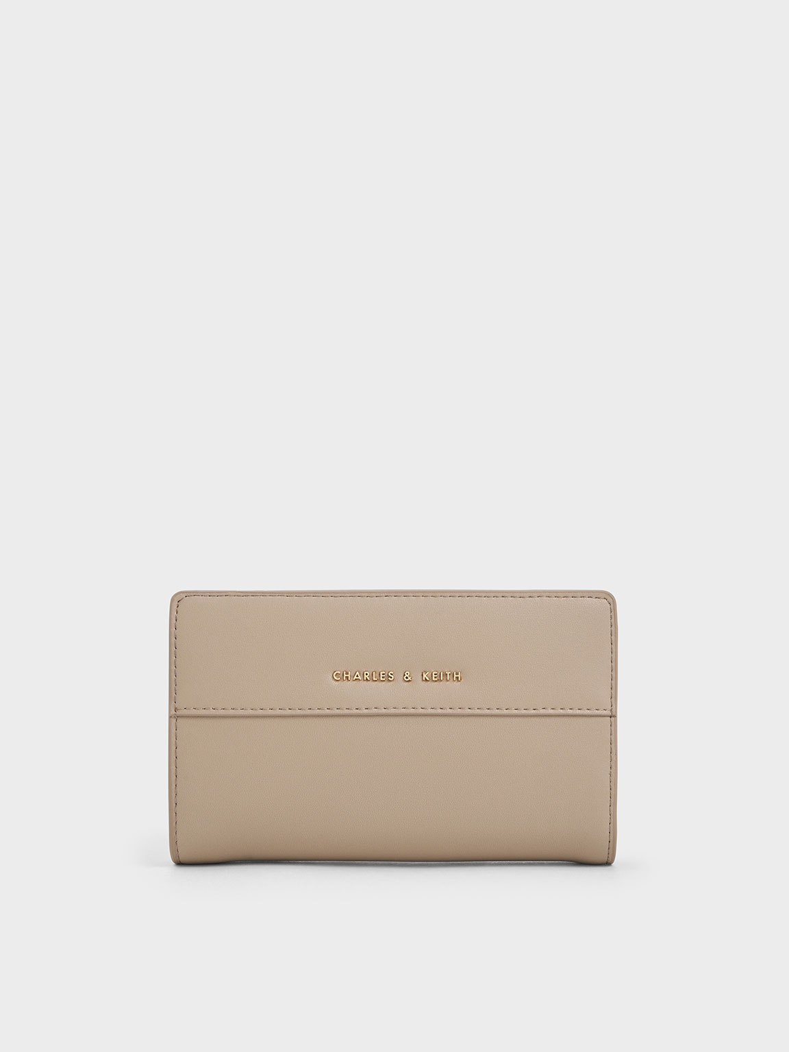 Taupe Dompet Top-Zip Short - CHARLES & KEITH ID