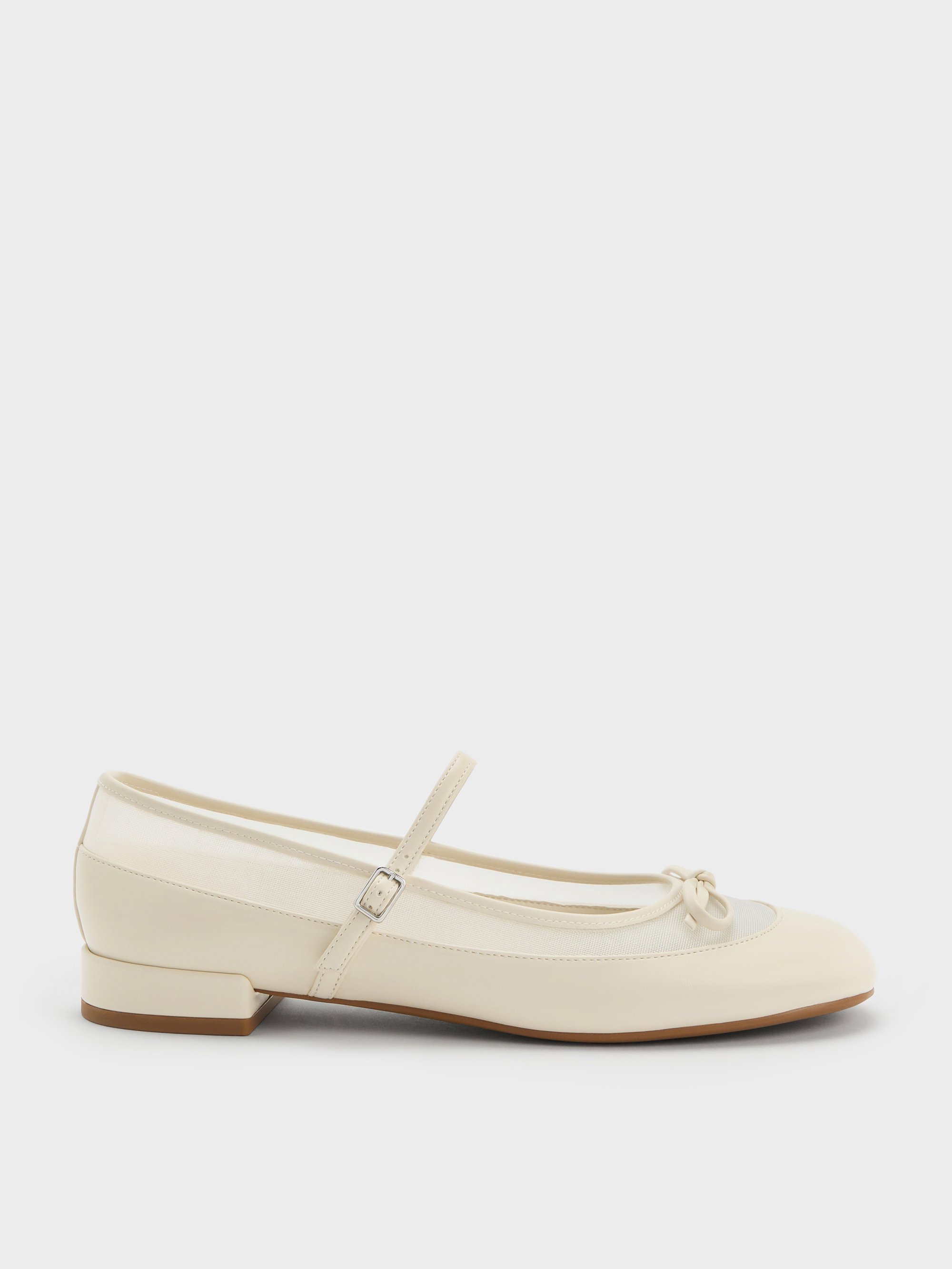 Chalk Mulligan Mesh Mary Janes - Chalk - CHARLES & KEITH ID