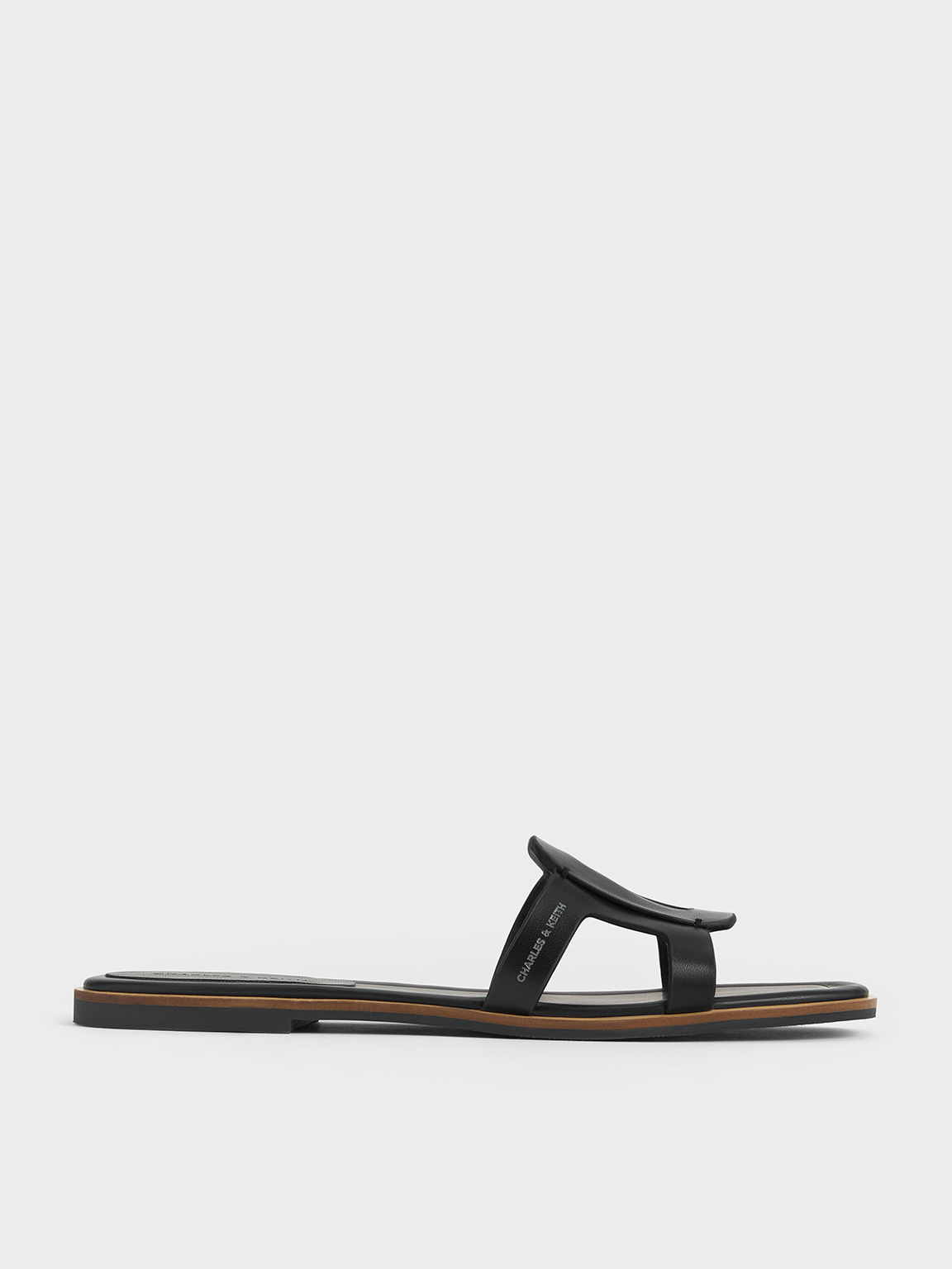Black Easley Cut-Out Slide Sandals - Black - Shoes - CHARLES & KEITH ID