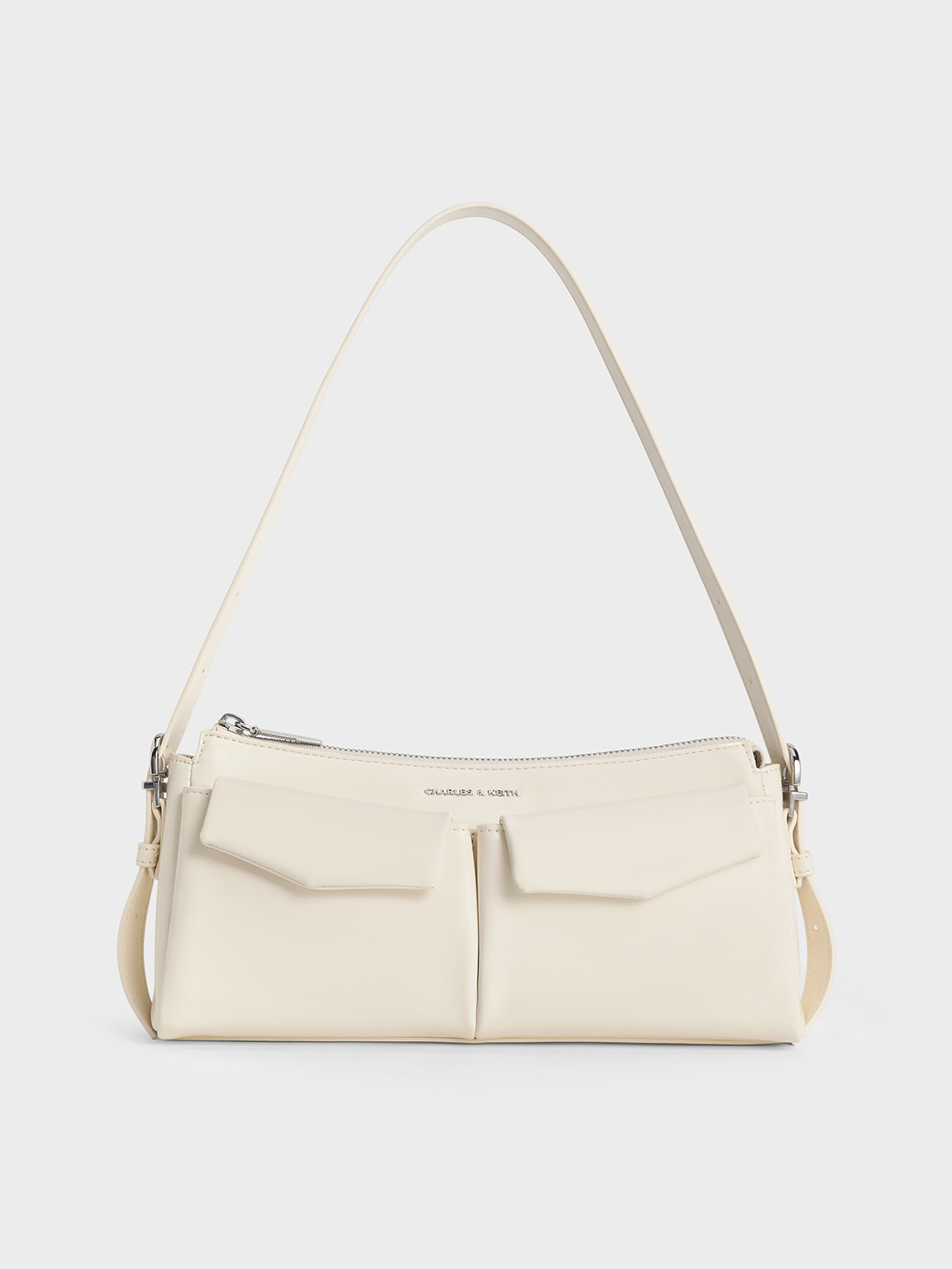 Cream Rachel Elongated Front-Pocket Chain-Handle Bag - Cream - Bags ...