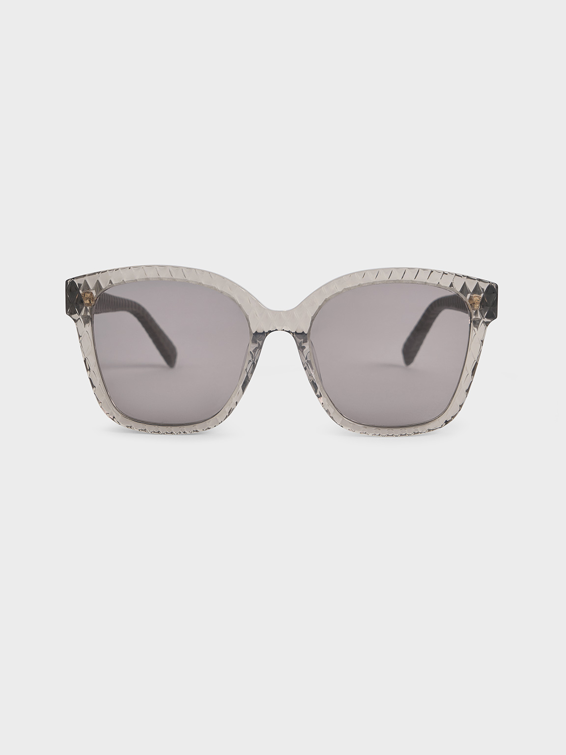 Leather Quilted Sunglasses - Grey - CHARLES & KEITH ID