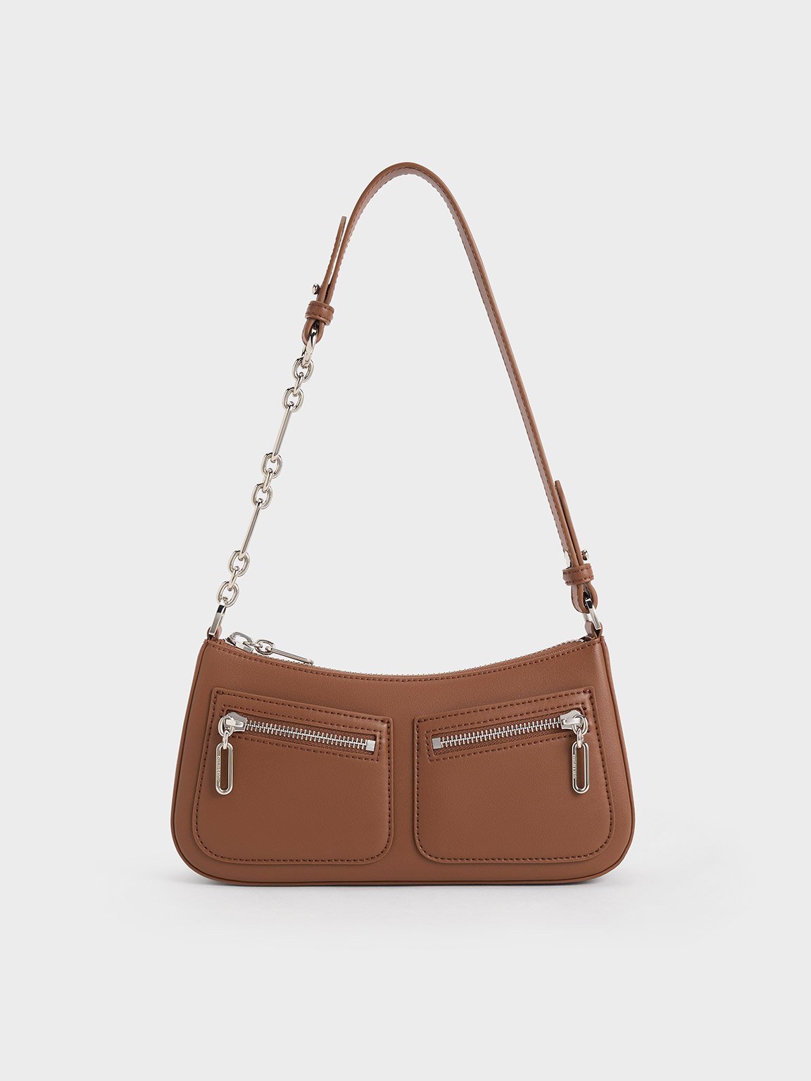 Chocolate Chain-Strap Shoulder Bag - CHARLES & KEITH ID