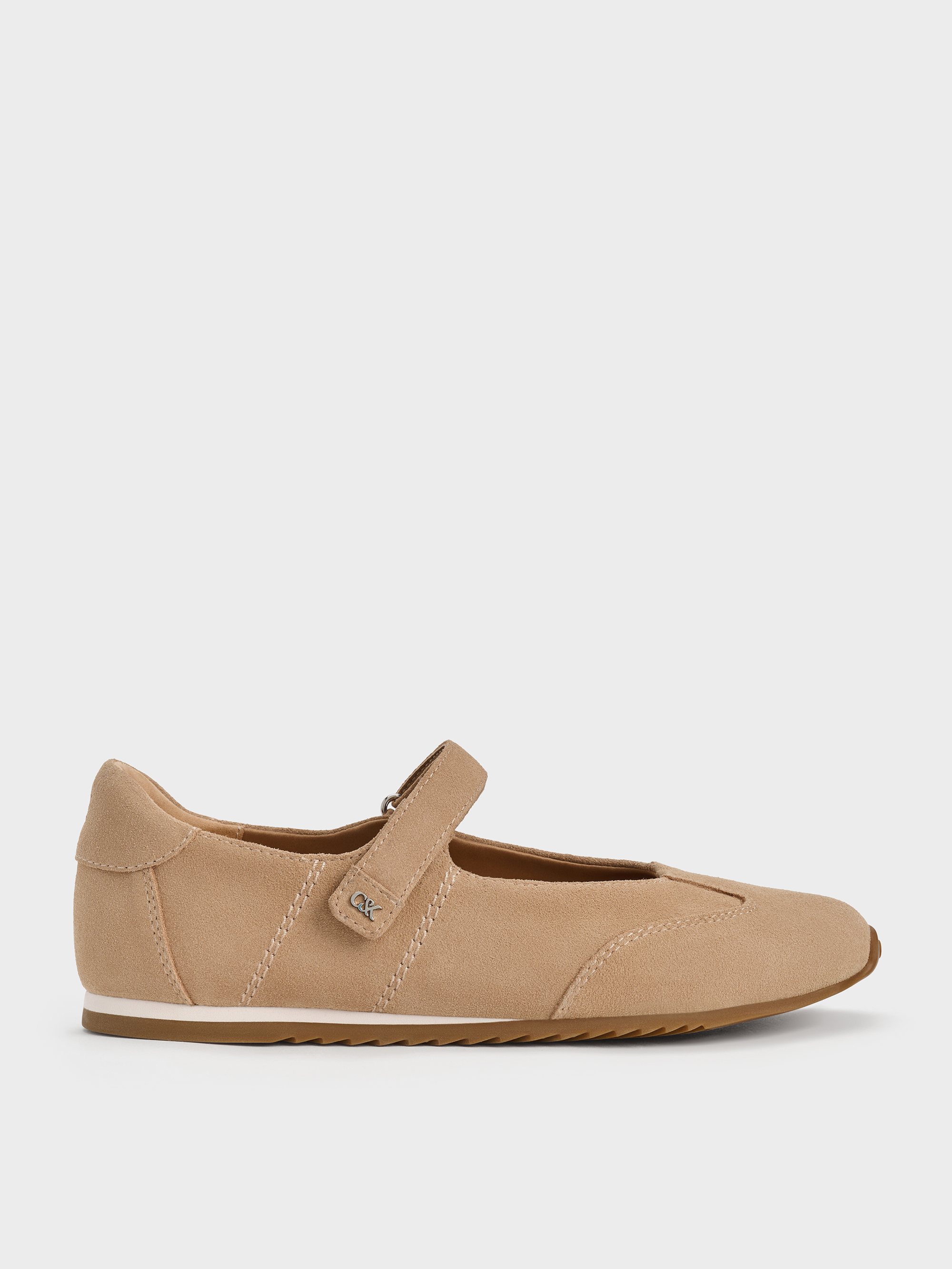 Jace Suede Mary Jane Sneakers - Beige - CHARLES & KEITH ID