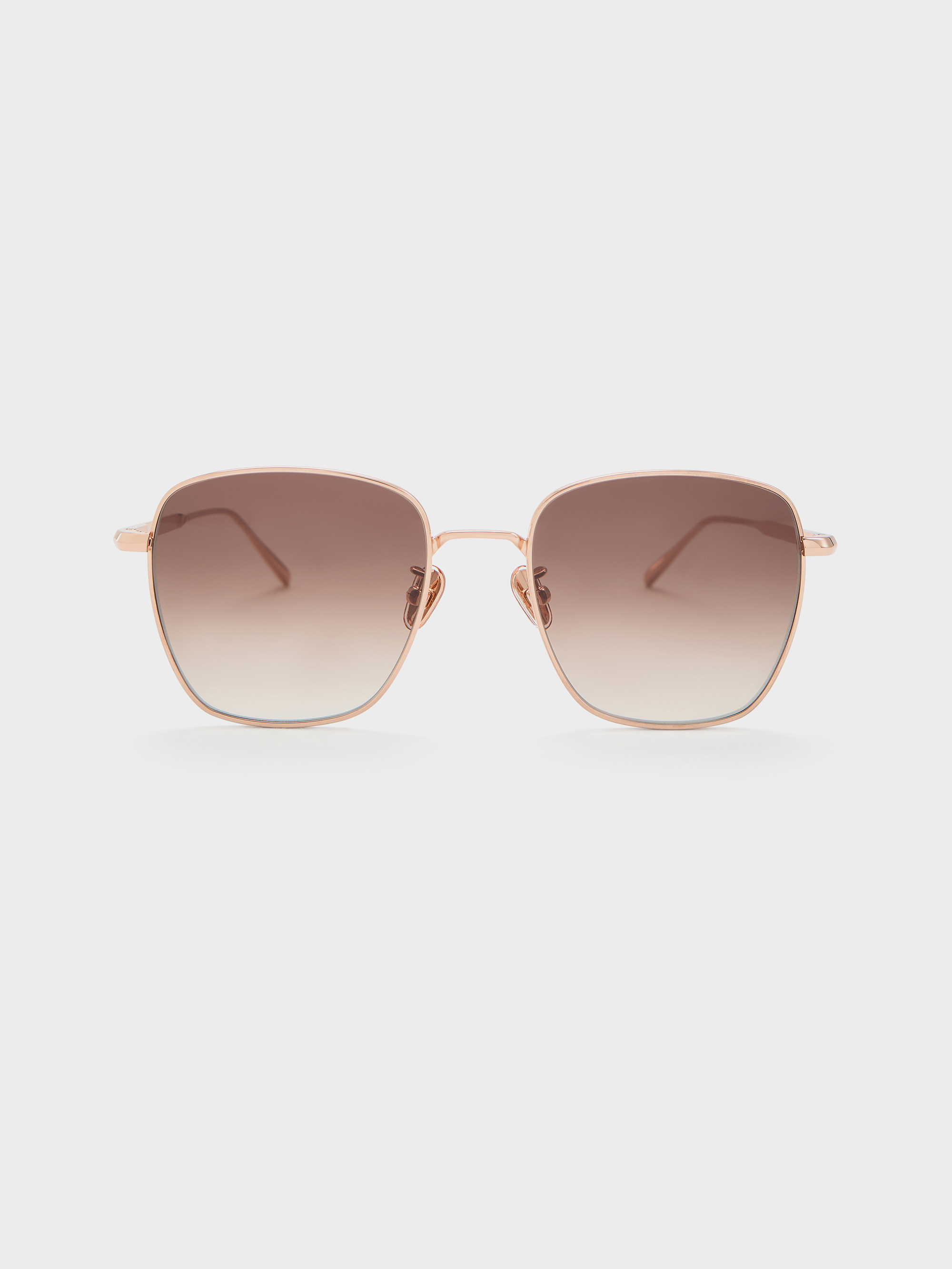 Kacamata Square Metallic-Rim Delta - Rose Gold - CHARLES & KEITH ID