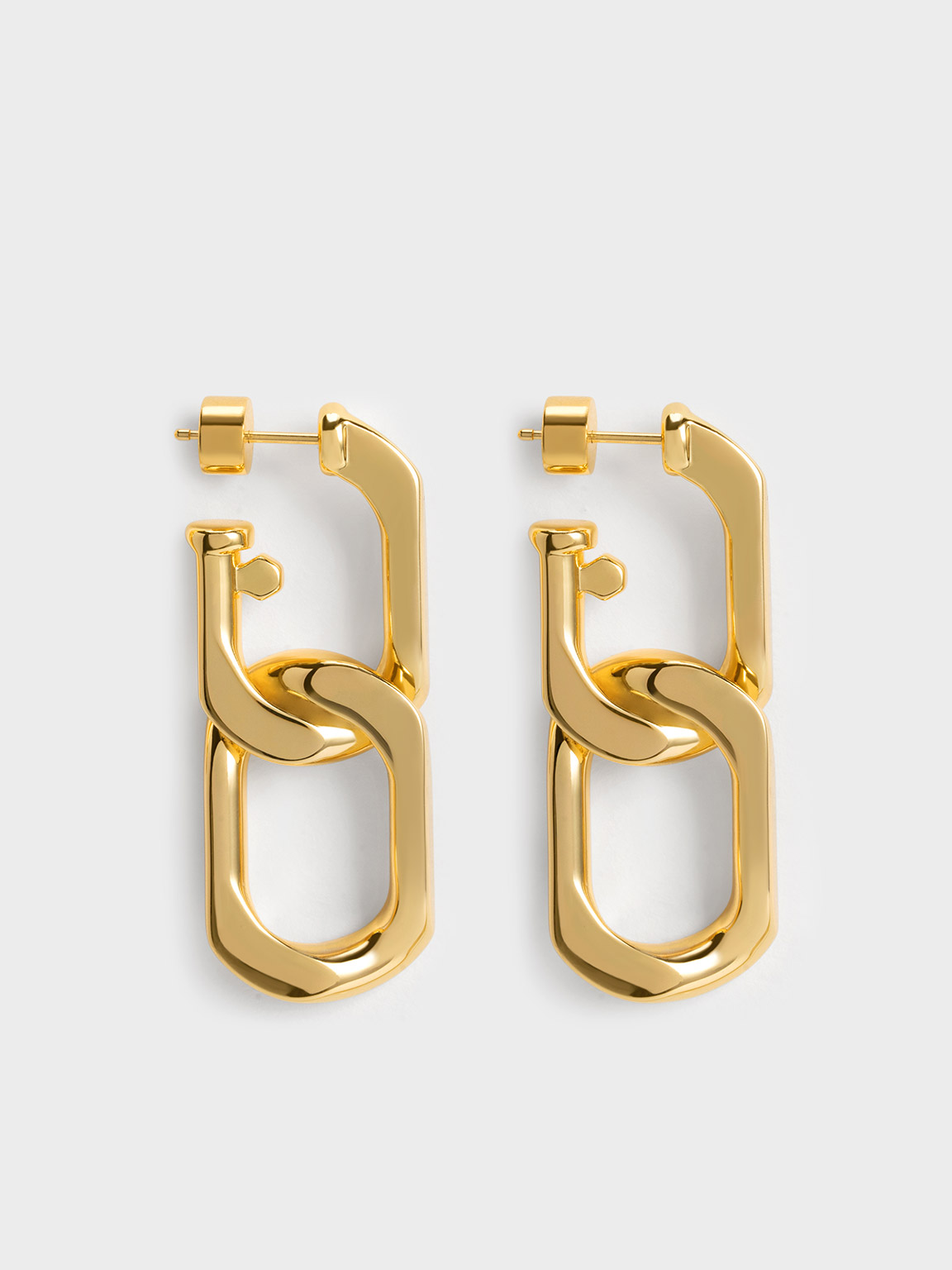 Anting Chain-Link Drop Gabine - Gold - CHARLES & KEITH ID