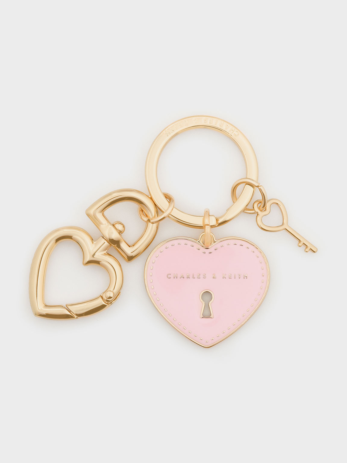Pink Keychain Heart Lock - CHARLES & KEITH ID