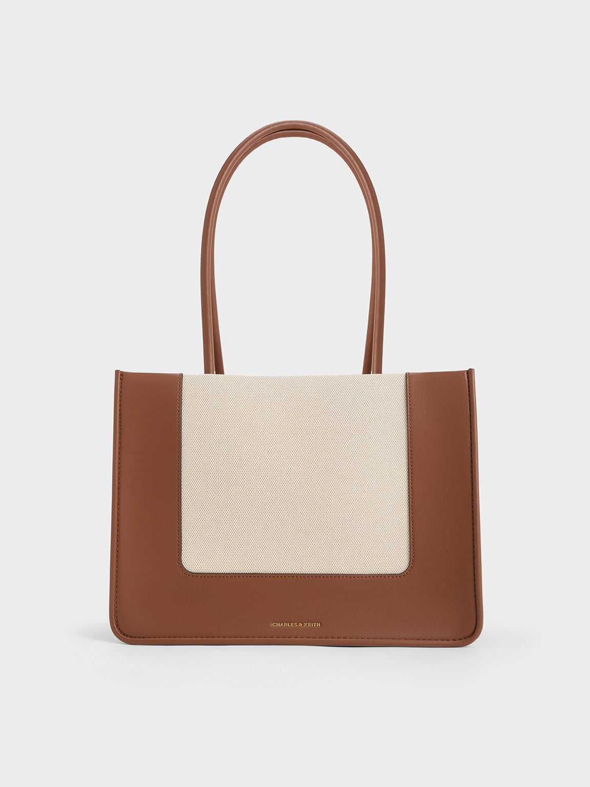 Daylla Canvas Tote Bag - Tan - CHARLES & KEITH ID