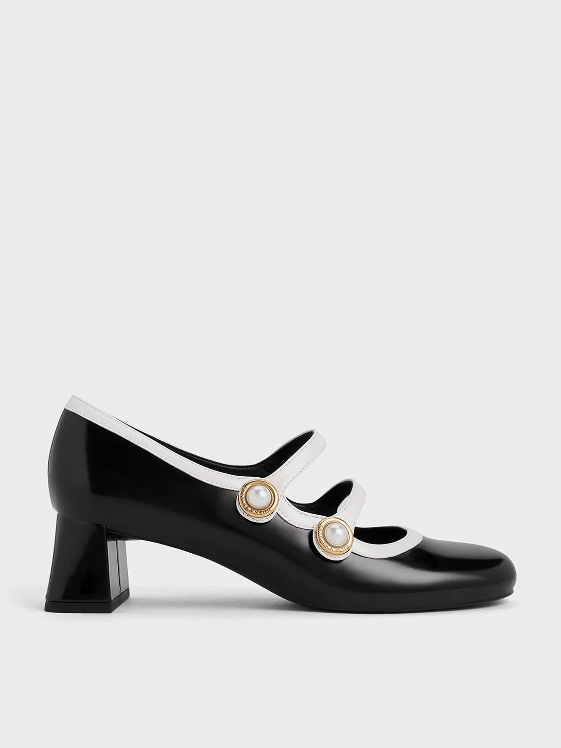 Black Box Pearl-Buckle Two-Tone Mary Jane Pumps - Black Box - Shoes ...