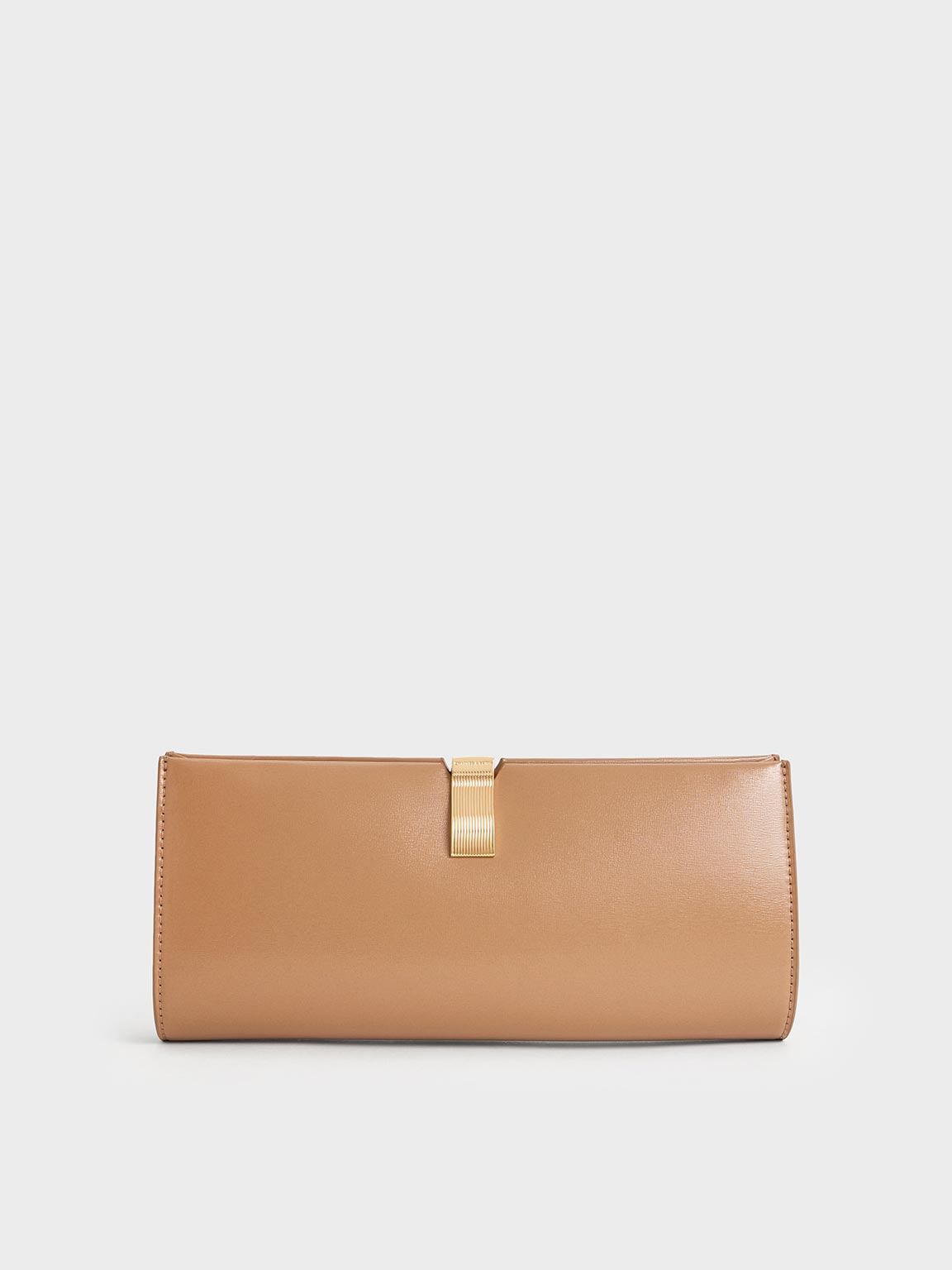 Tan Clutch Metallic-Accent Wisteria - Tan - CHARLES & KEITH ID