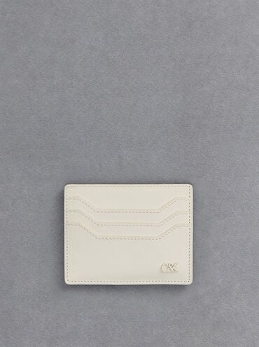 White Carli Leather Multi-Slot Card Holder - CHARLES & KEITH ID